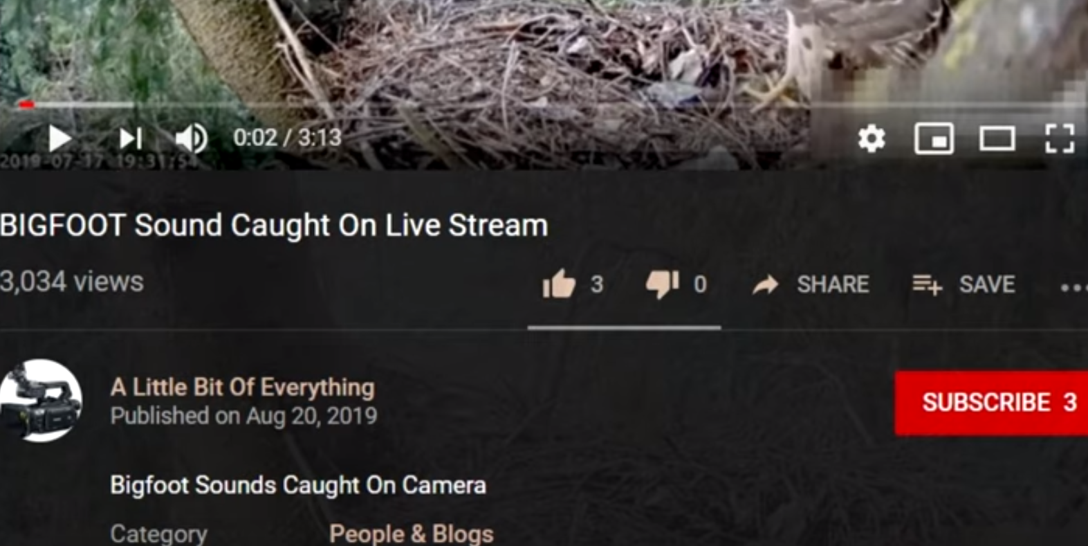 Bigfoot sound caught on live stream